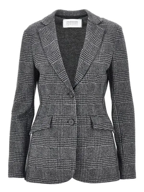 Harris Wharf London Prince Of Wales Single-breasted Jacket - Grey