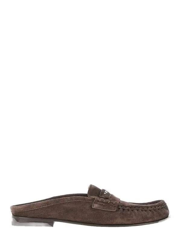 Fendi Suede Leather Sabot - Brown