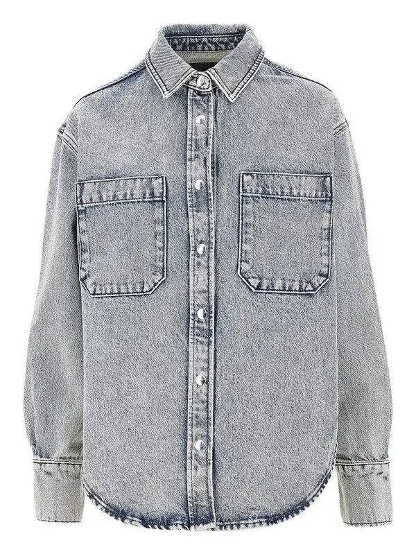 ANINE BING Amy Denim Shirt - Blue