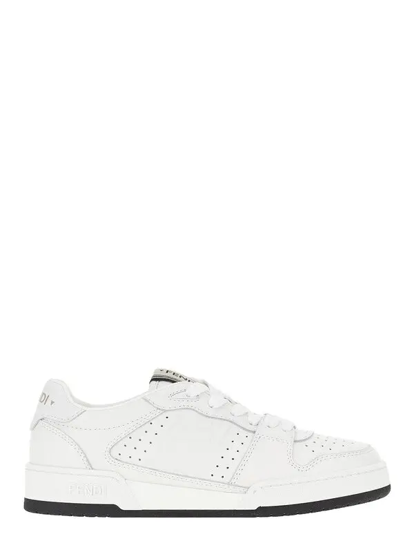 Fendi Match' Leather Sneakers - White