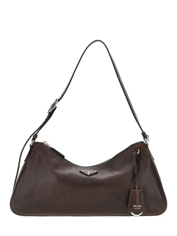 Prada Nappa Large Aimée Shoulder Bag - Brown