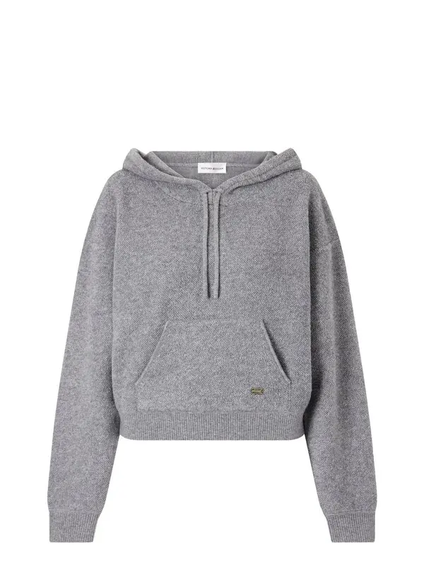 Victoria Beckham Lana Stretch-wool And Cashmere-blend Hoodie - Gray