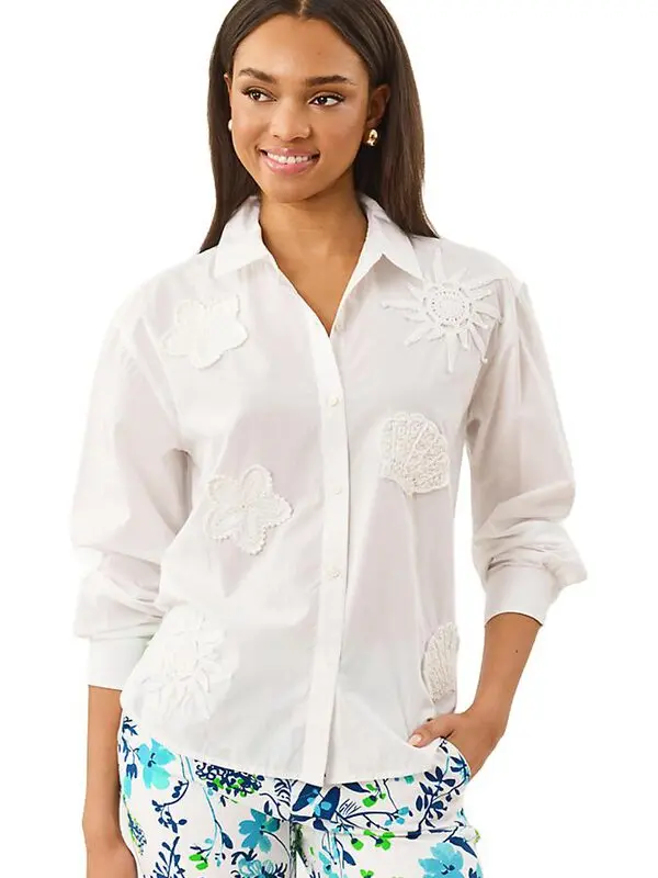 Lilly Pulitzer® Bondi Button Down Shirt - White