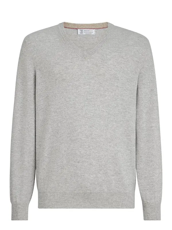 Brunello Cucinelli Cashmere V-neck Pullover - Grey