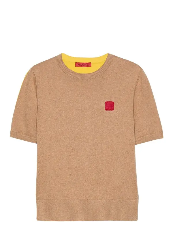Max & Co. Cotton-cashmere Reversible Short-sleeve Sweater - Brown