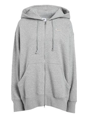 Nike Phoenix Fleece Oversized Full-zip Hoodie Sweatshirt - Grey