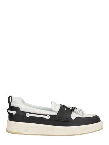 Amiri Leather And Textile Two-tone Loafers - Black