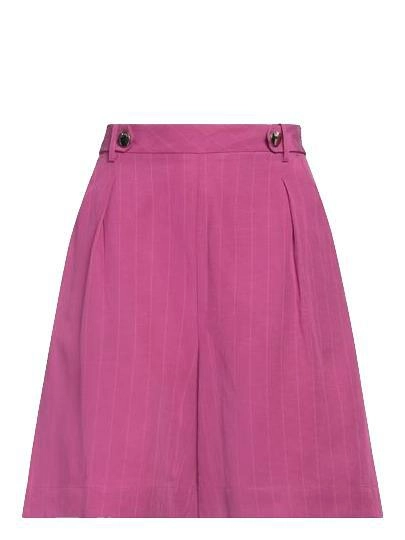 Liu Jo Lyocell And Linen Blend Bermuda Shorts - Fuchsia