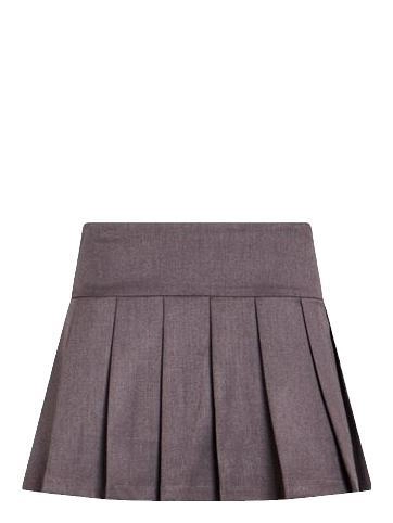 HINNOMINATE Pleated Twill Mini Skirt - Grey