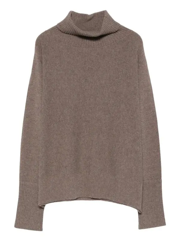 D.exterior Roll-neck Button-cuff Sweater - Brown