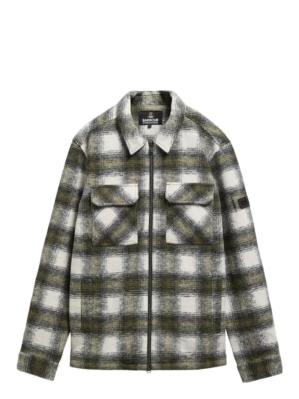 Barbour Plaid Zip Overshirt - Gray