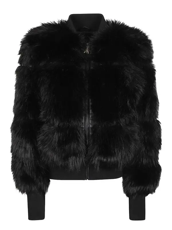 Patrizia Pepe Faux-fur Bomber Jacket - Black