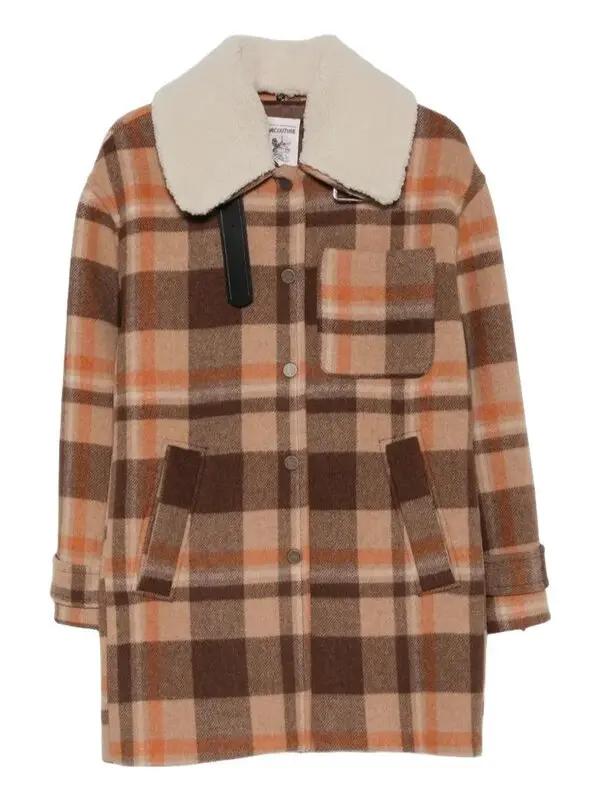 SEMICOUTURE Checkered Coat - Brown