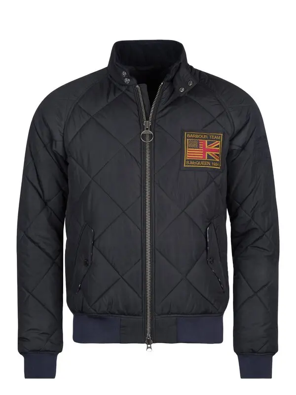 Barbour Diamond Quilted Cropped Bomber Jacket - Black