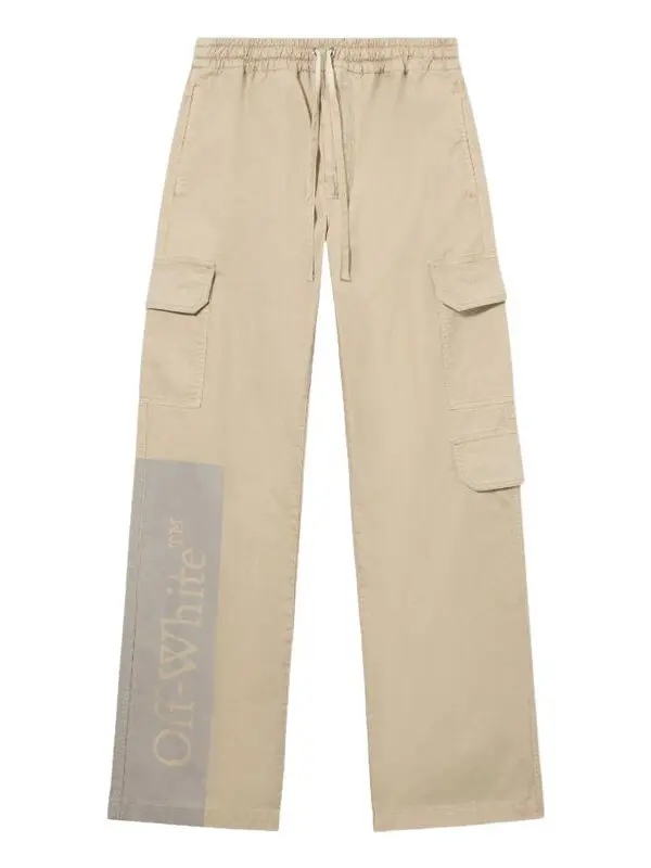 Off-White Big Bookish Cotton Cargo Pants - String