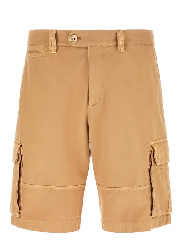Brunello Cucinelli Cotton Twill Bermuda Shorts - Nude