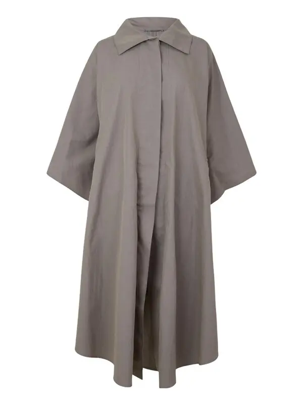 Magda Butrym Lapel Three-quarter Sleeve Long Trench Coat - Grey