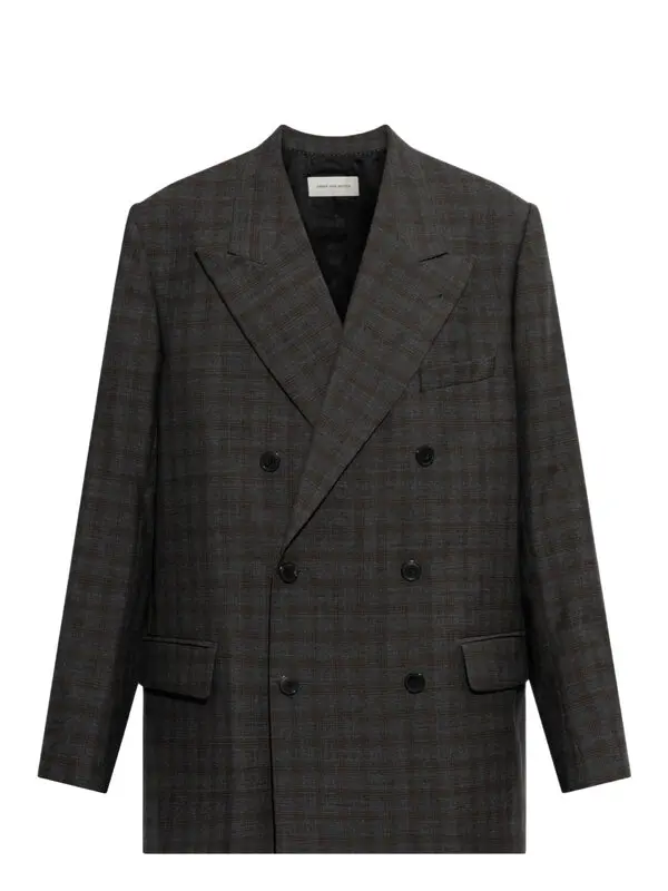 Dries Van Noten Oversized Wool Blazer - Gray