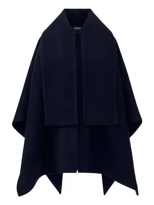 Giorgio Armani Flowing Draped Cape - Black