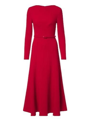 Roland Mouret Wool-blend Zipped Skirt - Red