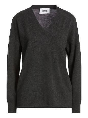 Alpha Studio Wool And Cashmere V-neck Sweater - Grey
