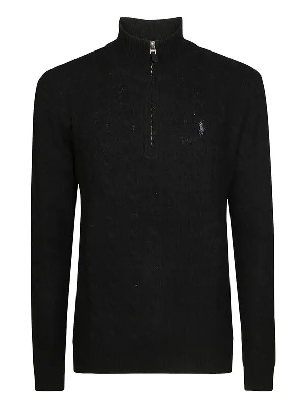 Polo Ralph Lauren Pony Embroidered Cable-knit Jumper - Black