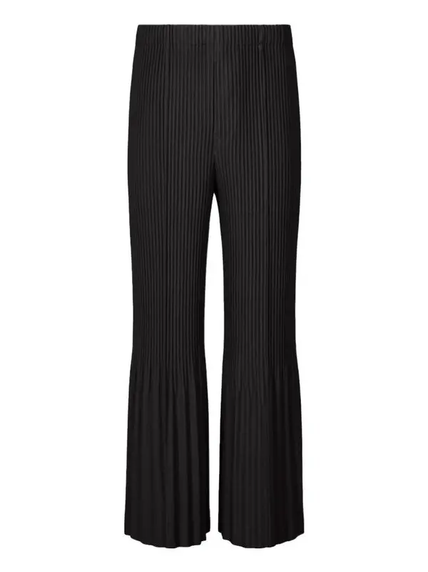 Issey Miyake Pleated Flared Trousers - Black