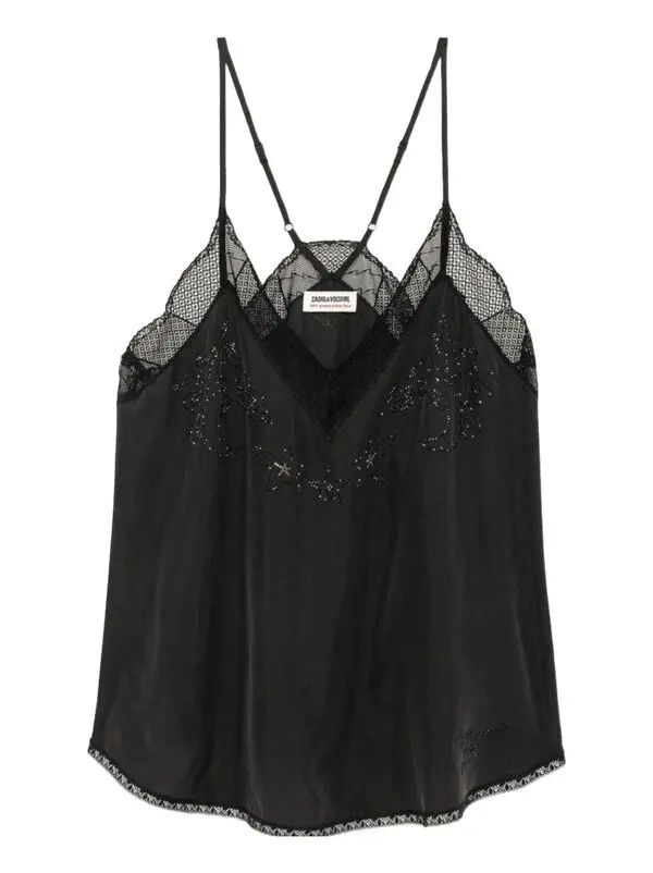 Zadig&Voltaire Christy Silk Strass Paisley Top - Black