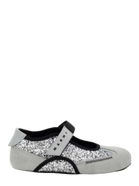 Marni Logo Ballet Flats - Gray