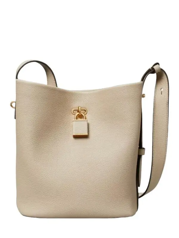 Tory Burch Lock Slim Bucket Bag - Light Stone