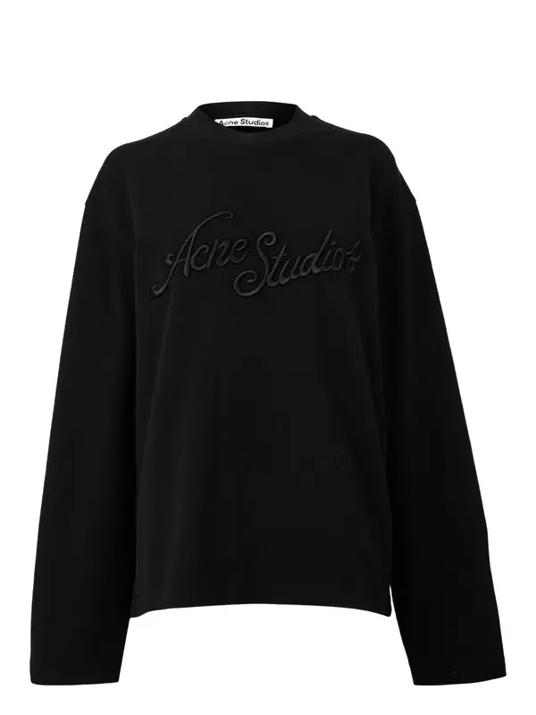 Acne Studios Crew Neck Long Sleeve Top - Black