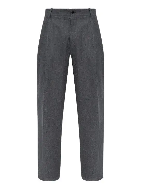 Dolce & Gabbana Casual Wool Trousers With Belt Loops - Grey