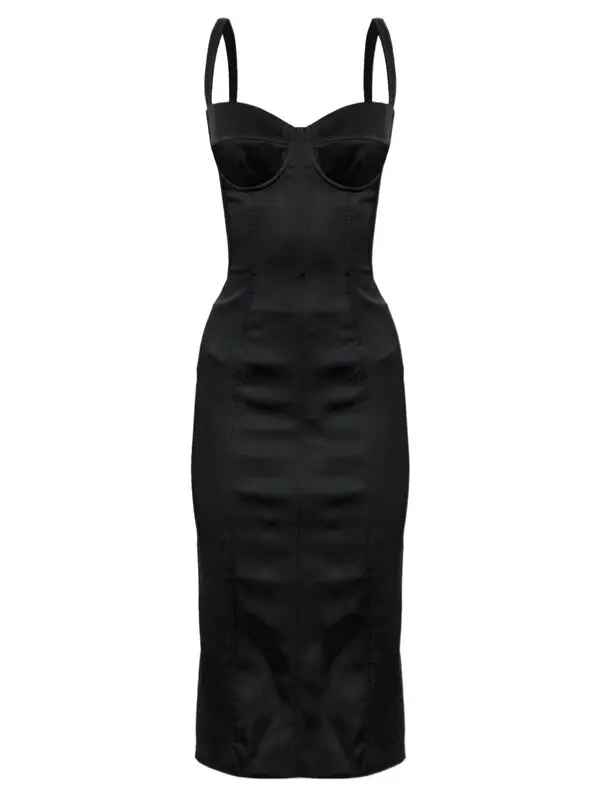 Dolce & Gabbana Dolce Gabbana Bustier-style Midi Dress - Black