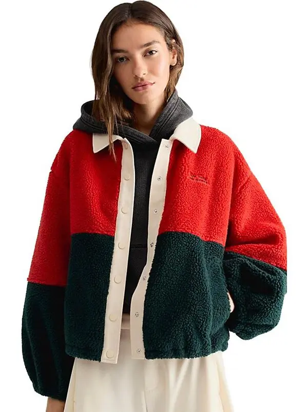 THE TINY BIG SISTER Sherpa Jacket - Red