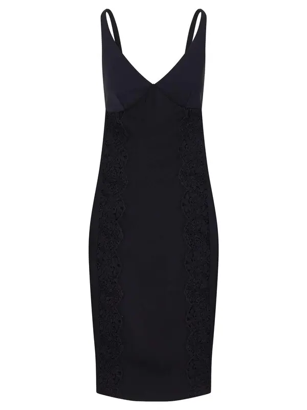 Stella McCartney Lace-trimmed Stretch-cady Mini Dress - Black