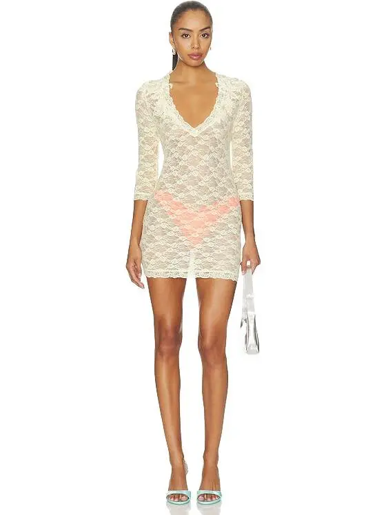 JADED LONDON 3/4 Sleeve Lace Dress - Yellow