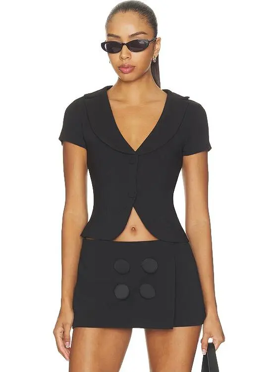 ALL THE WAYS Laurel Short Sleeve Blazer - Black