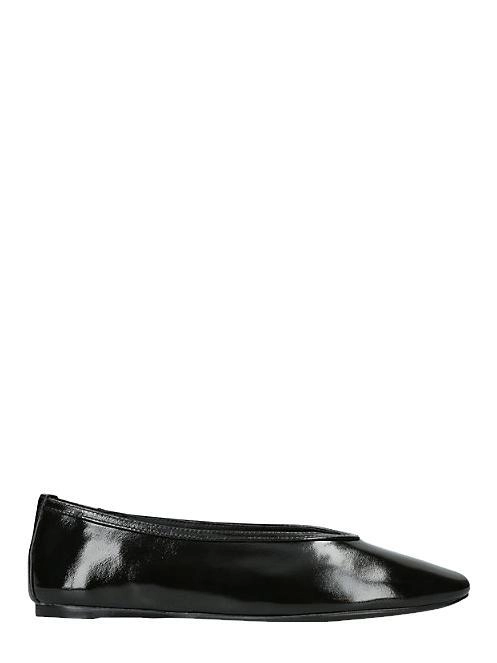 Steve Madden Patent Leather Pointed Toe Flat Pumps - Black