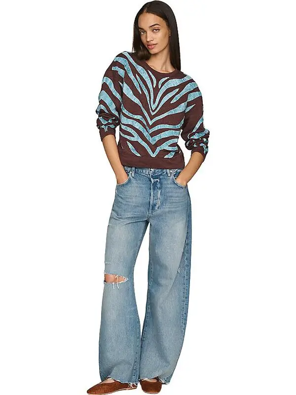 Anthropologie Animal Print Sweatshirt - Brown Pattern