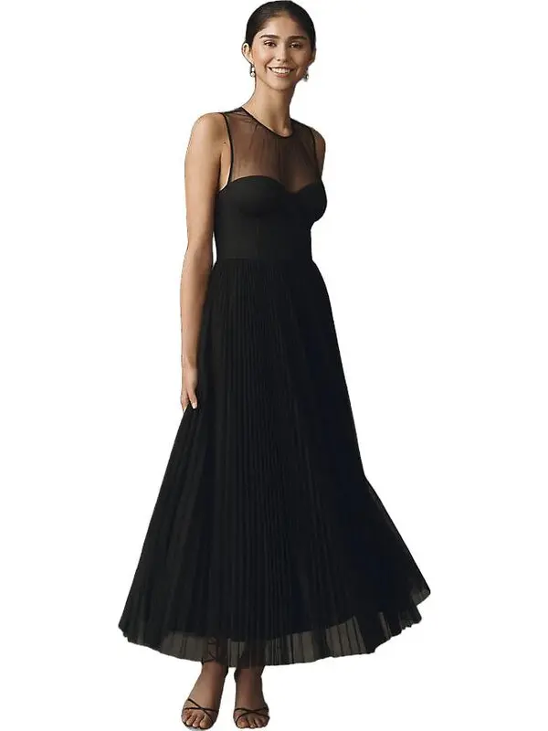 HUTCH Donya Pleated Gown - Black