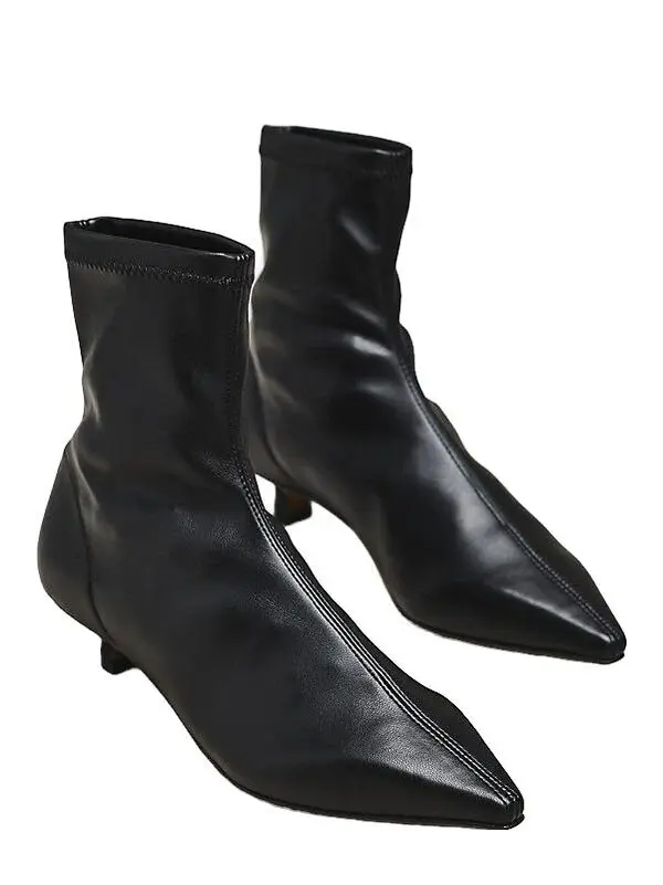 Maeve Pointed-toe Sock Booties - Black
