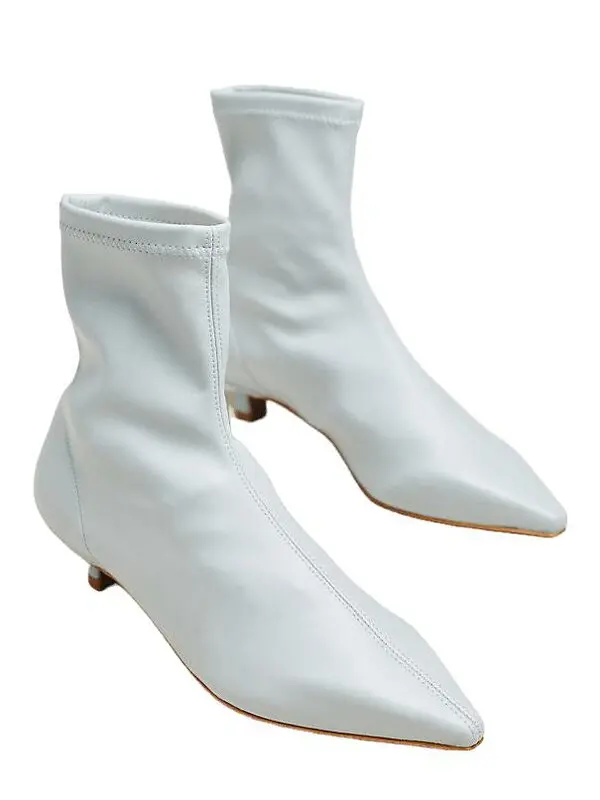 Maeve Pointed-toe Sock Booties - Light Blue