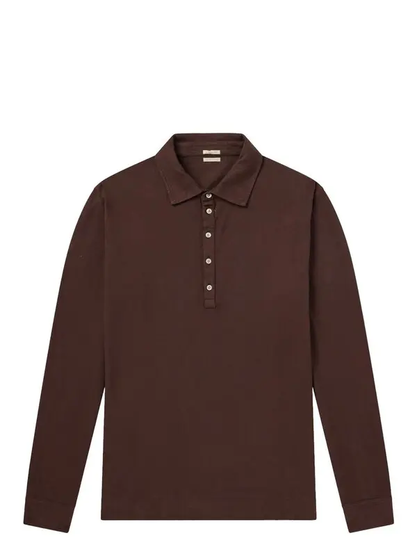 Massimo Alba Raya Cotton-jersey Polo Shirt - Brown