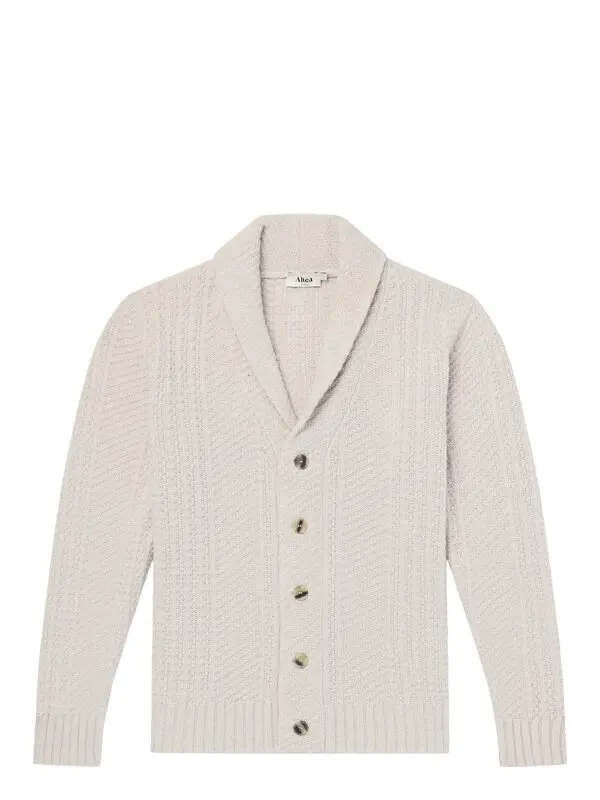 Altea Wool And Cashmere-blend Shawl-collar Cardigan - Neutrals