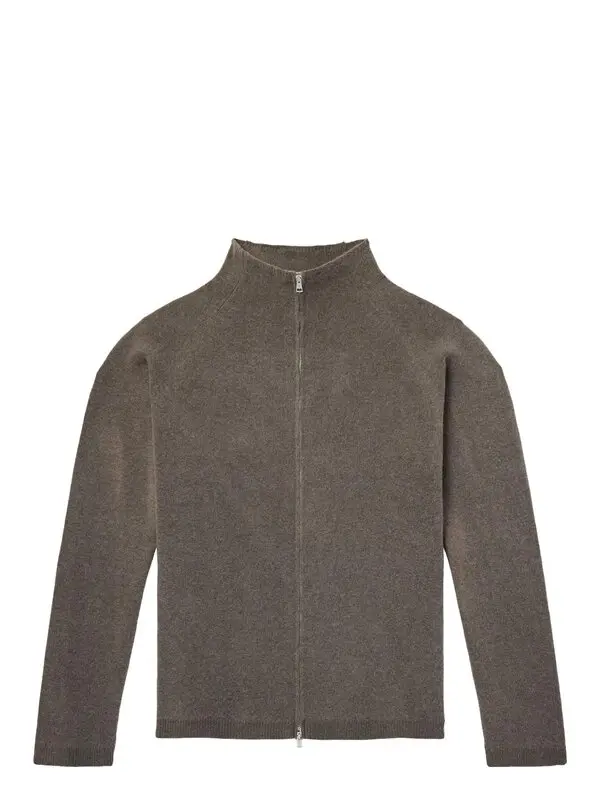 Our Legacy Merino Wool Zip-up Cardigan - Brown