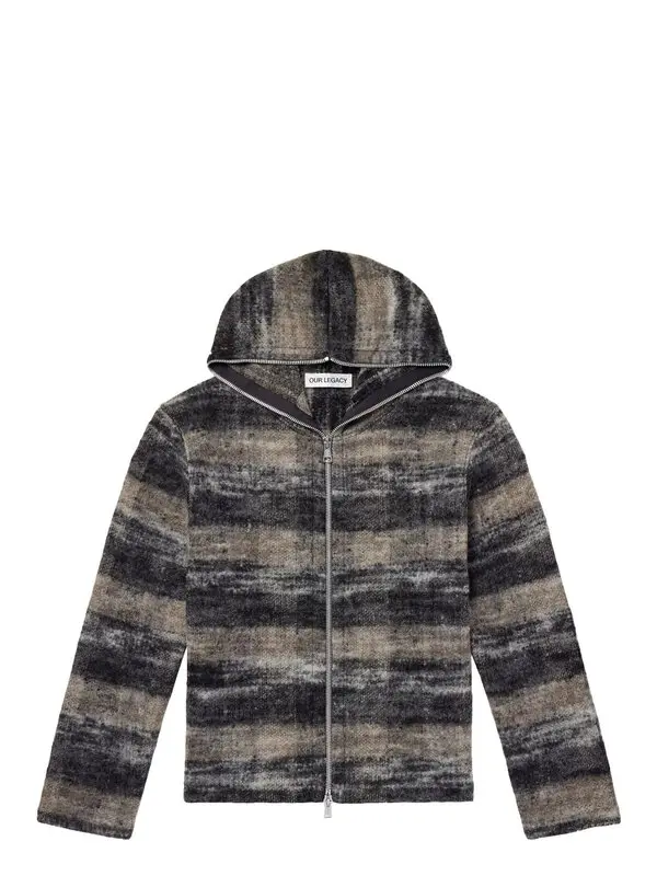 Our Legacy Full Zip Wool-blend Hooded Blouson Jacket - Gray