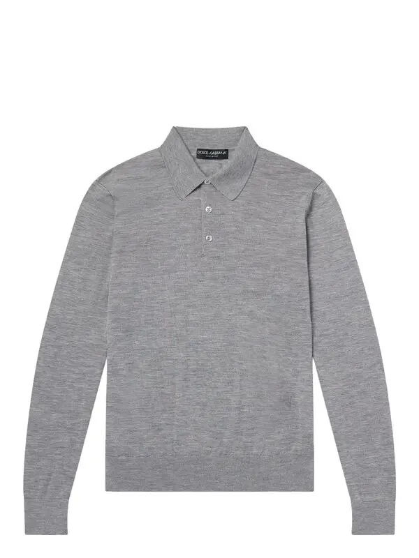 Dolce & Gabbana Cashmere Polo Sweater - Gray
