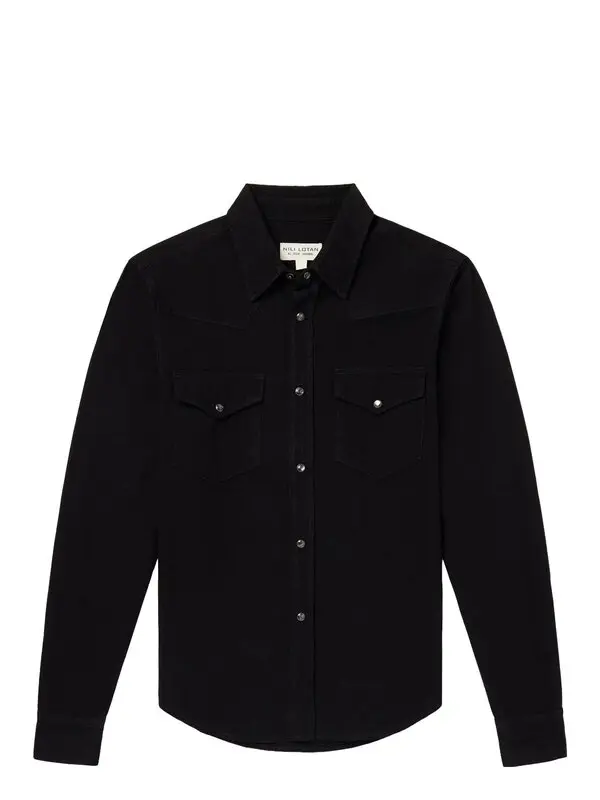 NILI LOTAN Travis Denim Shirt - Black