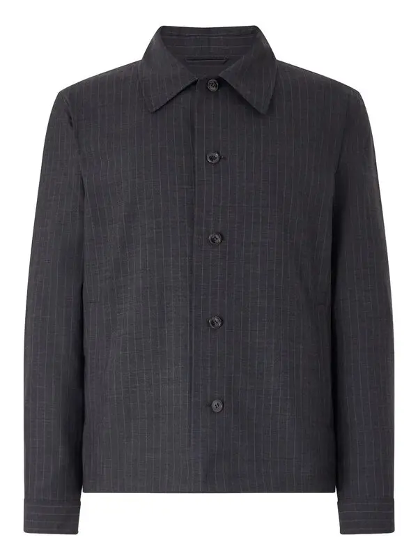 Nn07 Zander 10037 Pinstriped Recycled-woven Jacket - Blue
