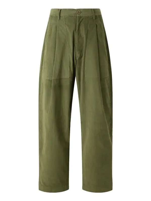 KARDO Yuki Straight-leg Cotton-corduroy Trousers - Green